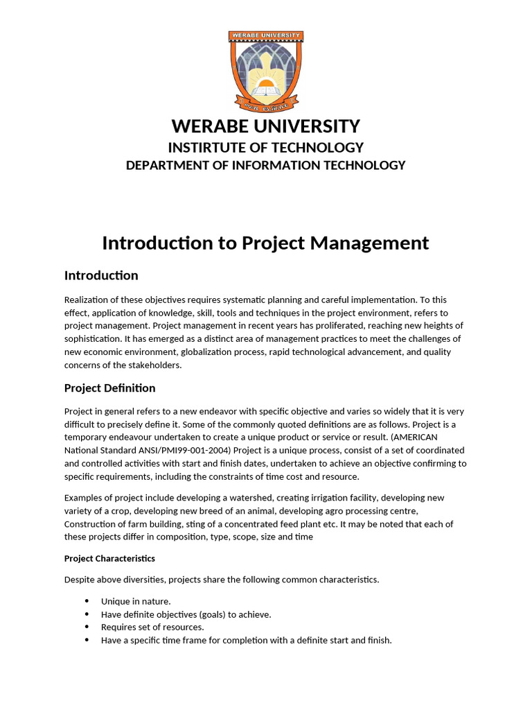 Introduction to Project Management | PDF | Project Management ...