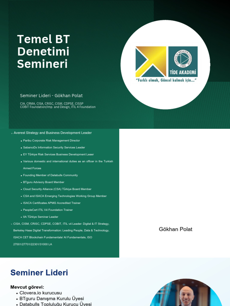 Temel BT Denetimi Semineri: Seminer Lideri - Gökhan Polat | PDF