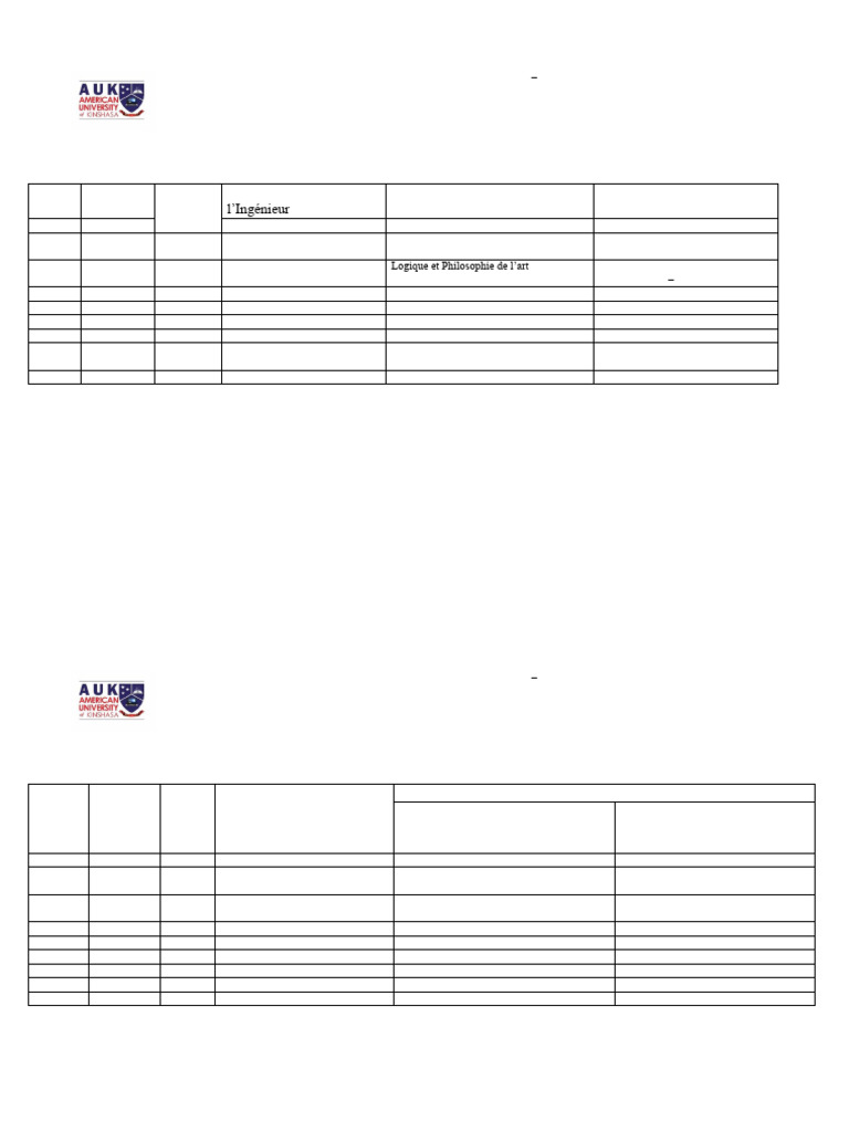 Horaire Examens AUK Lubumbashi 2023-2024 | PDF | Informatique | Science