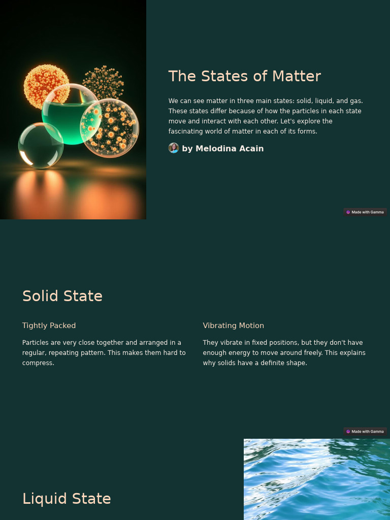 The States of Matter | PDF | Liquids | Gases