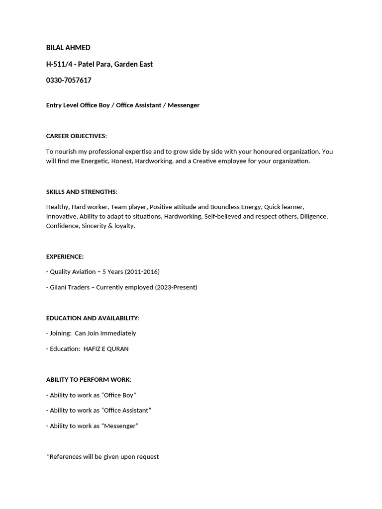 Bilal Ahmed - Resume | PDF