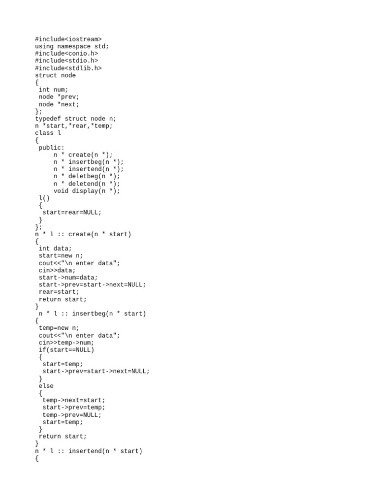 doubly linked list | PDF | Computer Programming | C++ doubly linked list | PDF | Computer Programming | C++