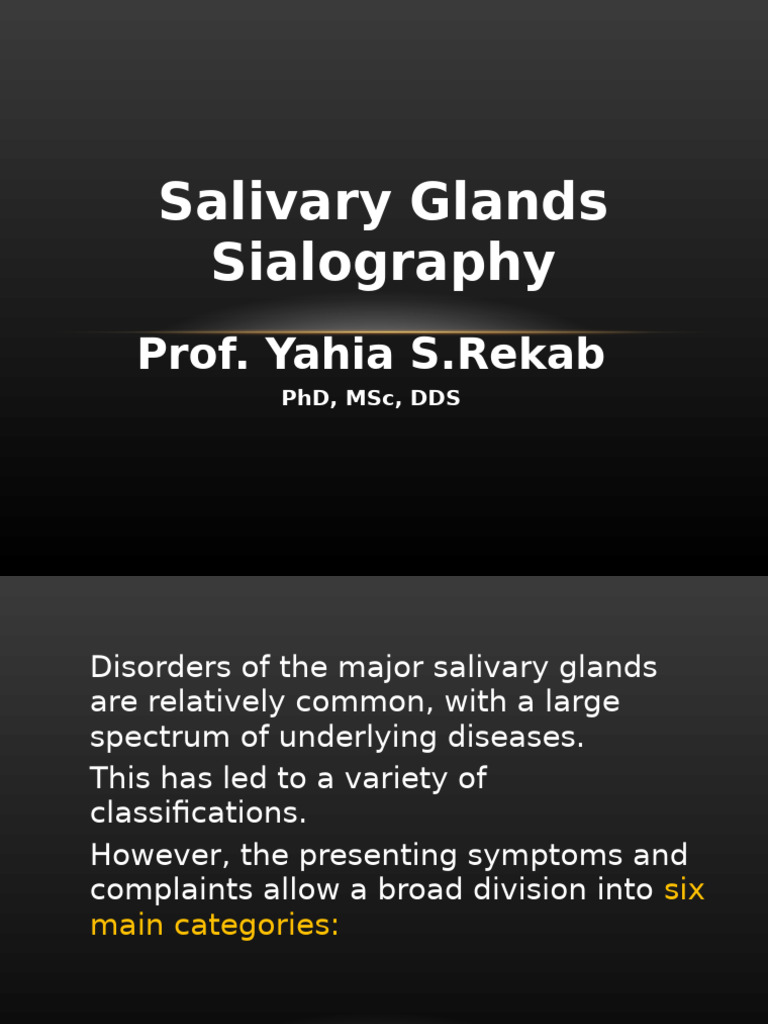Salivary Glands Sialography | PDF | Medical Specialties | Diseases And ...