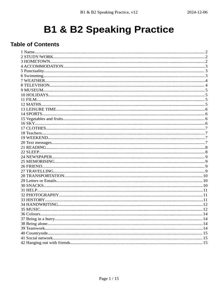 B1-B2 Speaking Practice, AK Ver EXP | PDF | Weather | News
