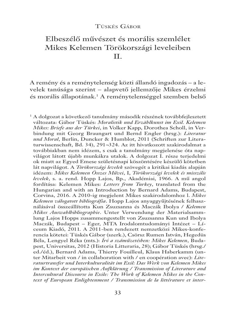 Tuskes Gabor Mikes Elbeszelo U | PDF