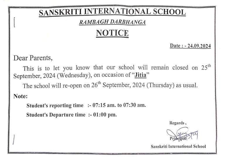 School Notice | PDF