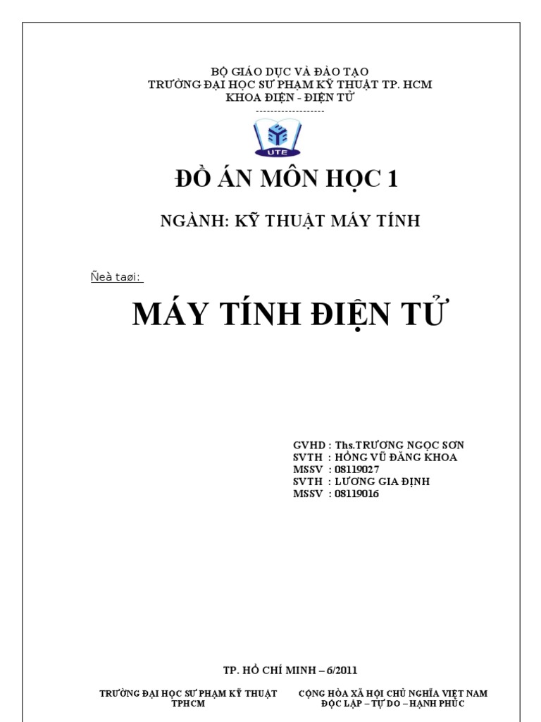 Bao Cao Do An Mon Hoc 1 | PDF