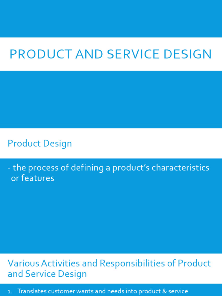 Product and Service Design Essentials | PDF | Product (Business ...