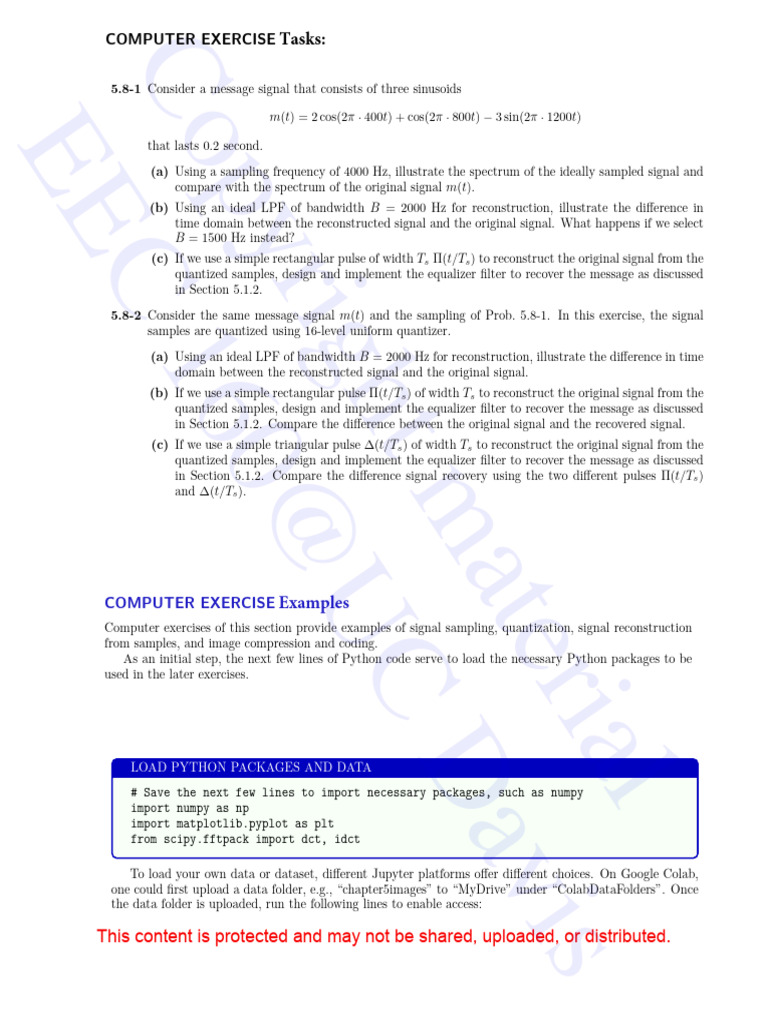 Signal Sampling and Reconstruction Exercises | PDF | Sampling (Signal ...