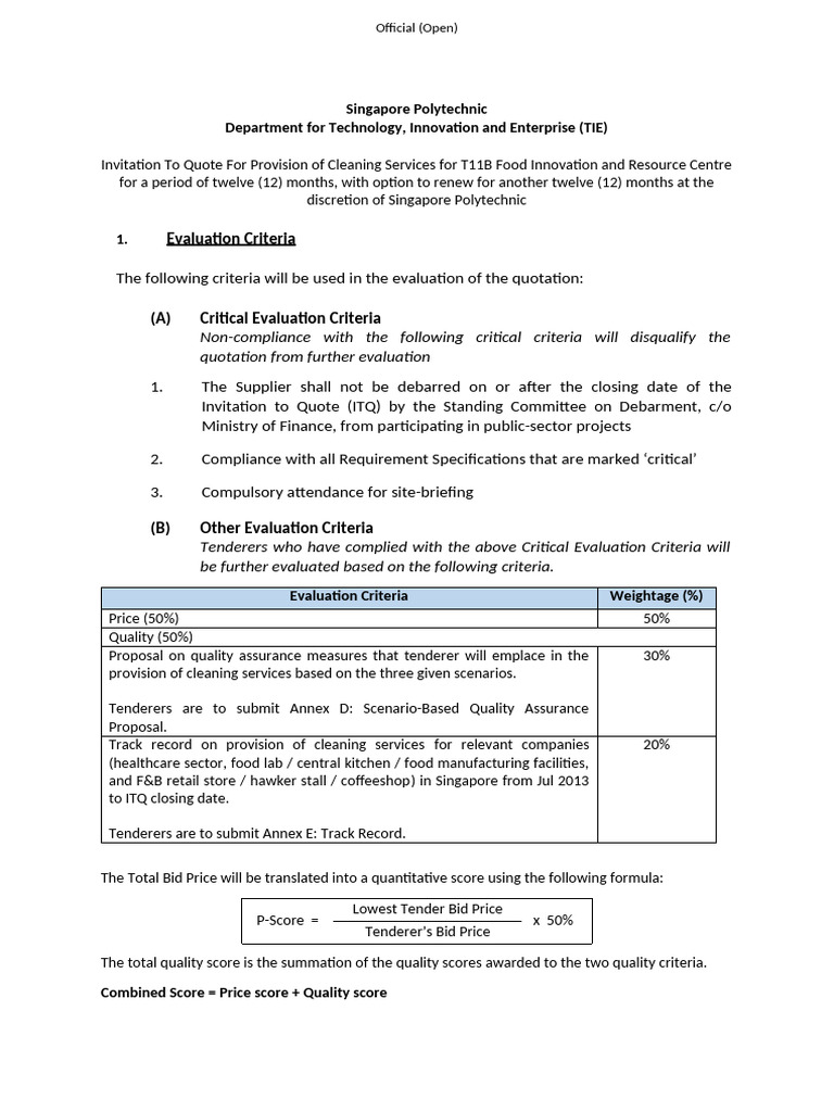 1 Eva Criteria Cleaning Services FIRC | PDF | Economies | Business