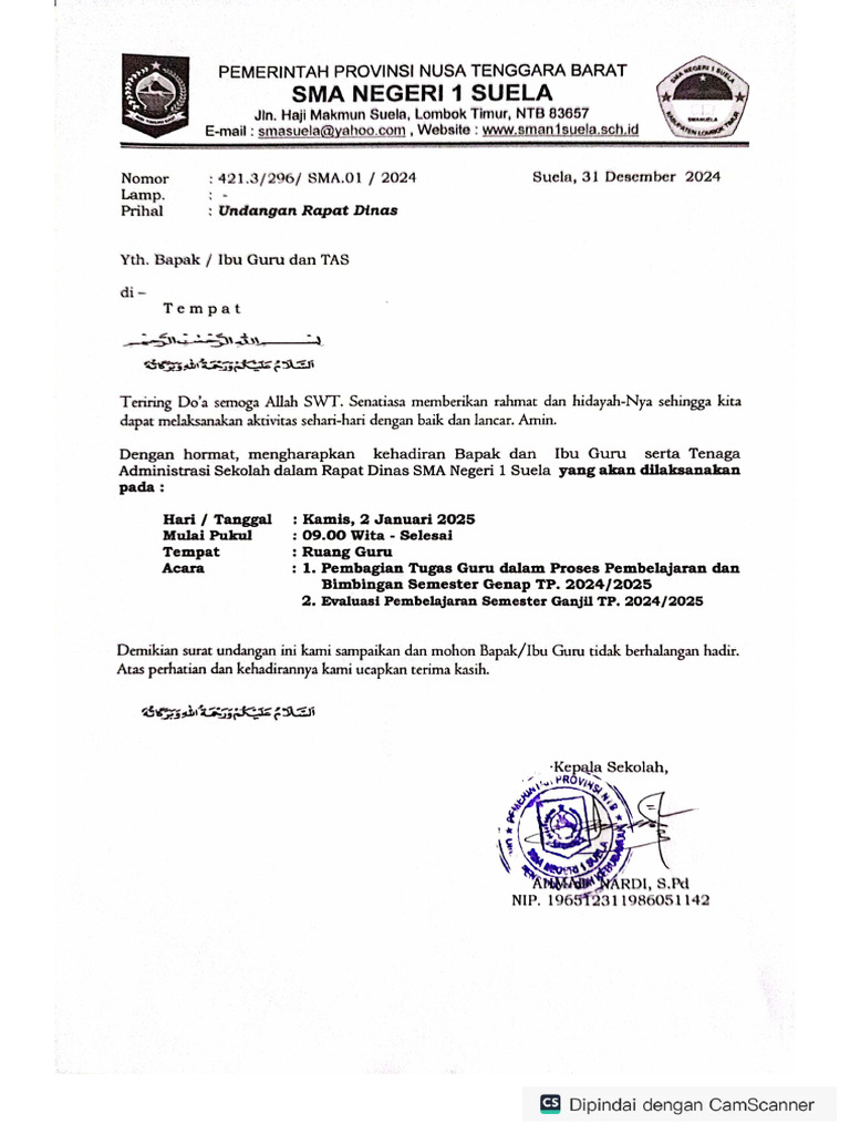 Undangan Rapat Dinas-1 | PDF