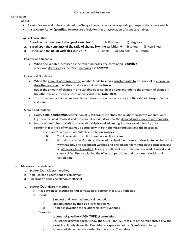 4. Correlation & Regression | PDF | Linear Regression | Dependent And Independent Variables