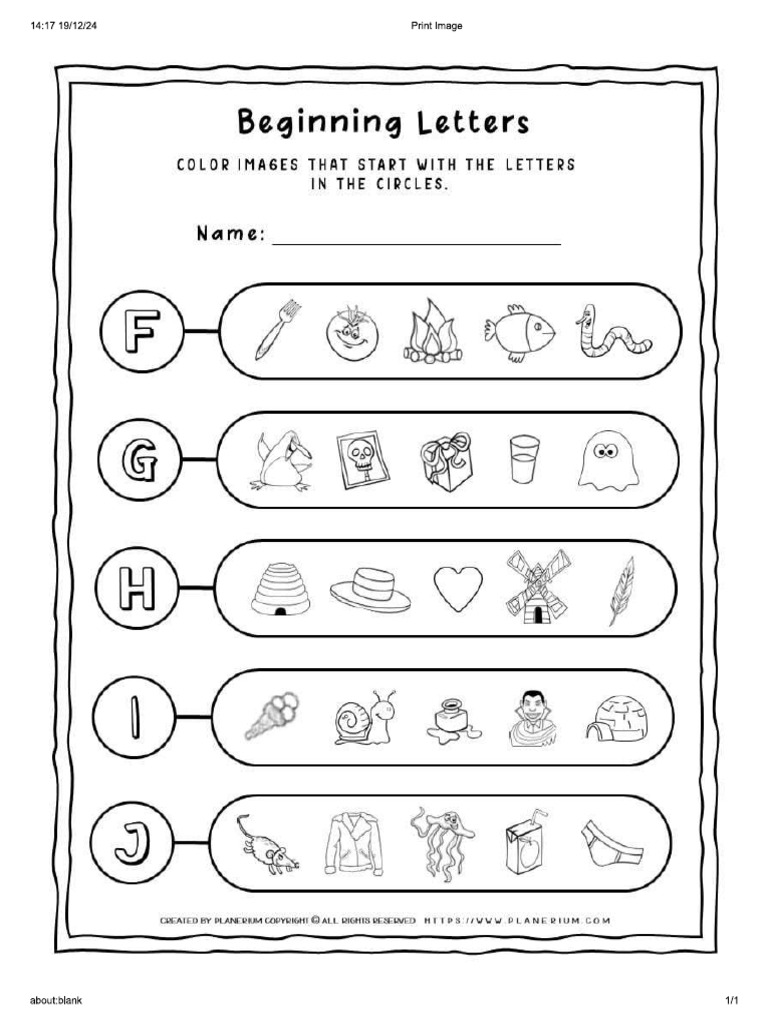 Phonics letter A-F | PDF