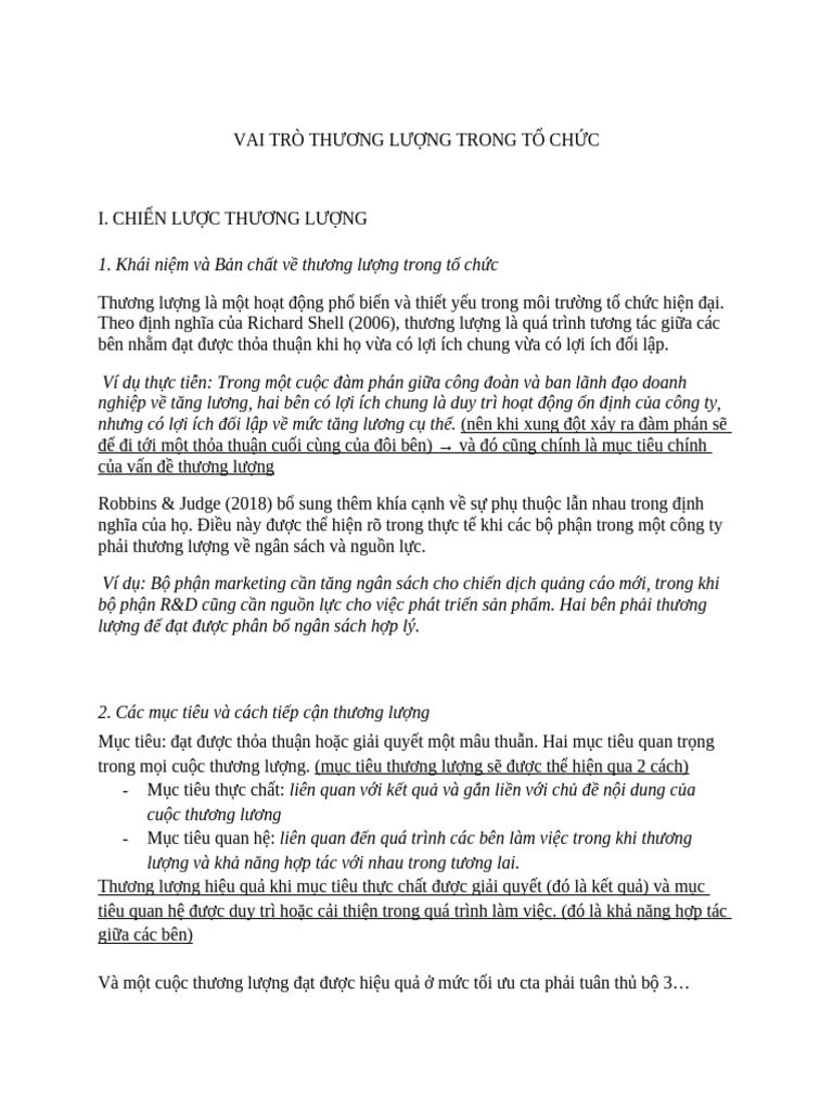 T NG H P N I Dung - Vai Trò Thương Lư NG Trong T CH C | PDF