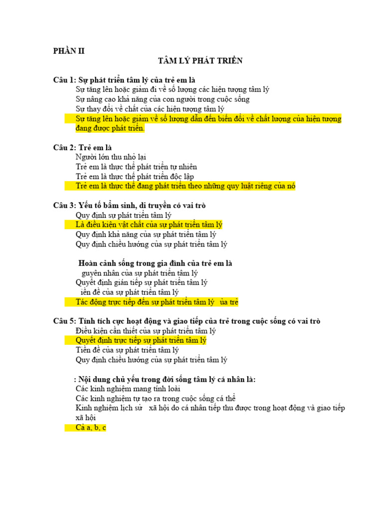 Câu Hỏi Ôn Thi Ck - Tlhpt | PDF