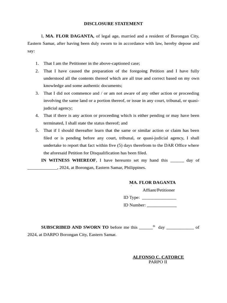 Statement of Disclosure | PDF