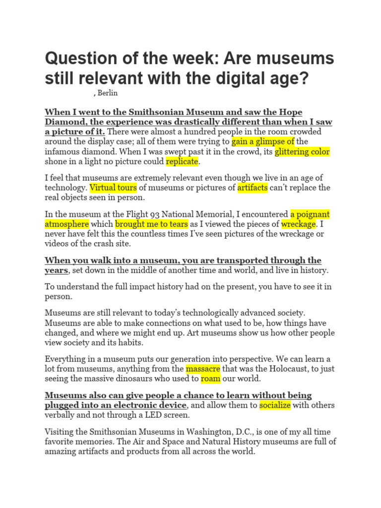 Are Museums Still Relevant | PDF | Museum | Information