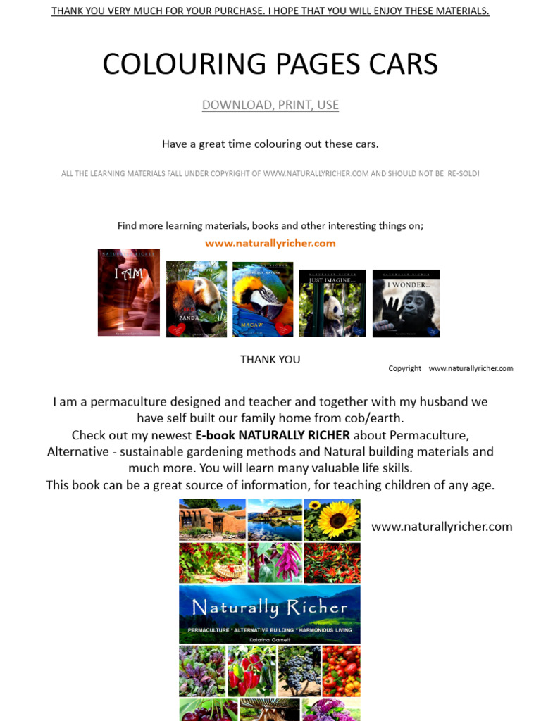 COLOURING PAGES Cars | PDF