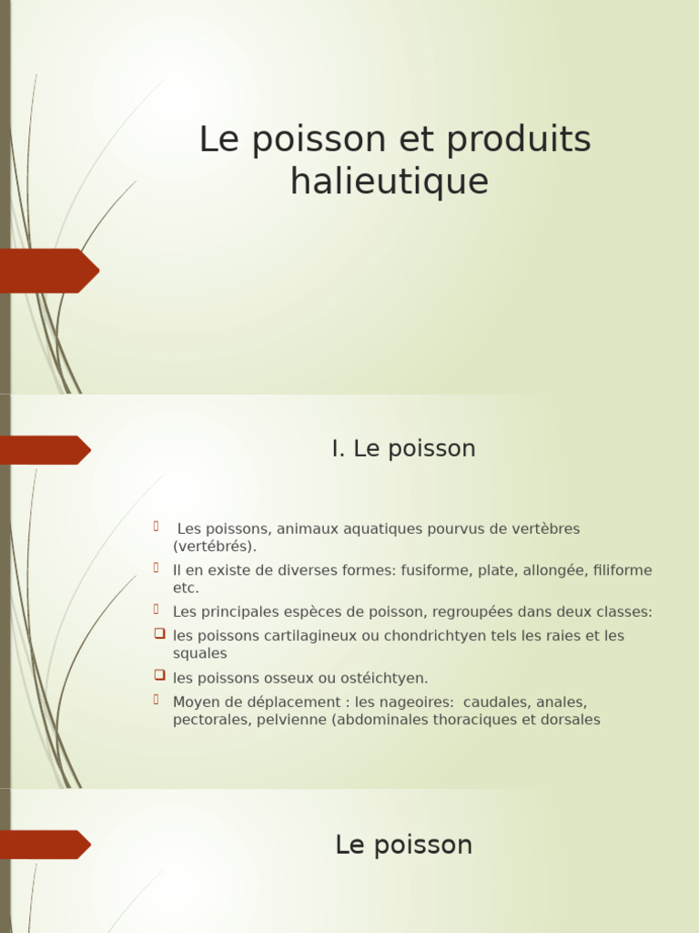 Produits halieutiques et leur composition | PDF | Poisson | Protéines