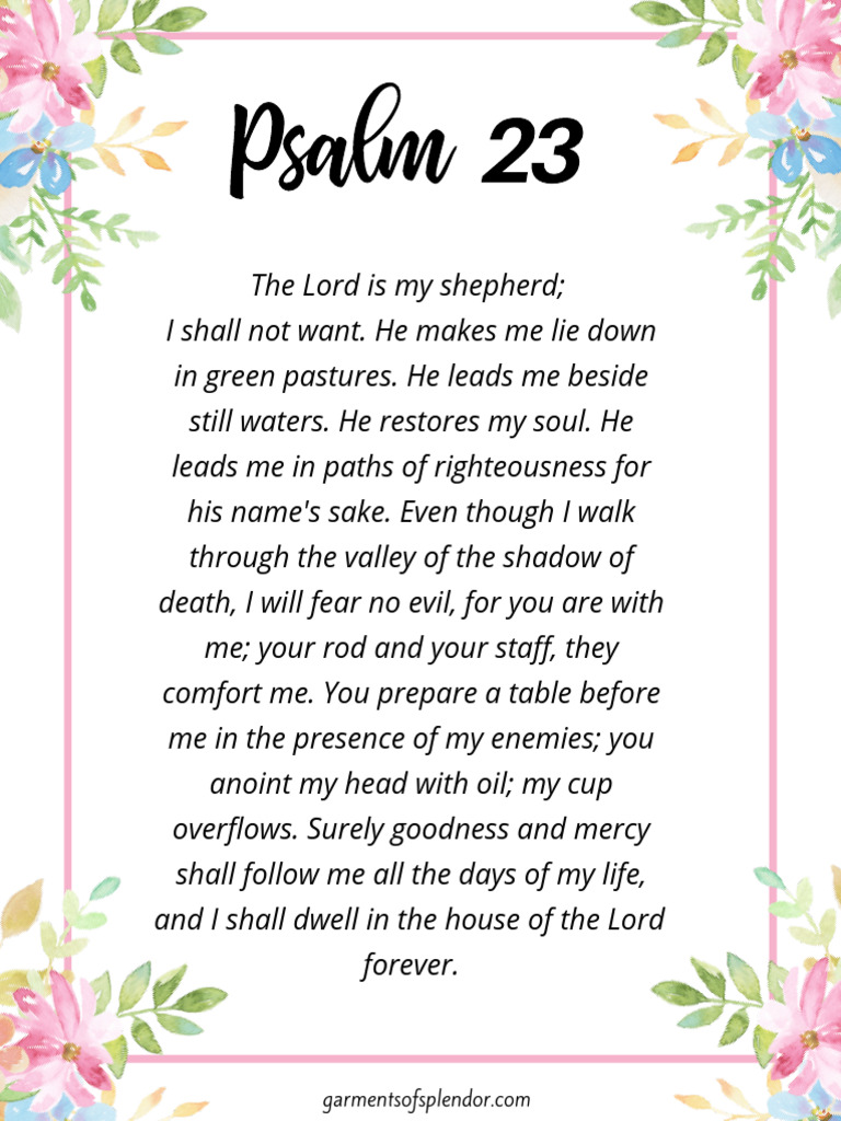Psalm 23 Printable PDF Guide | PDF