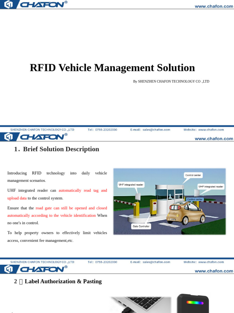 Chafon CF601 RFID Vehicle Access Solution | PDF | Radio Frequency ...