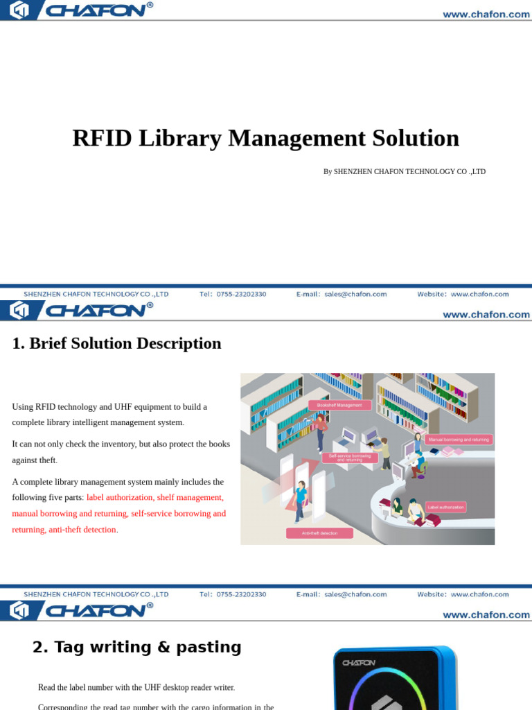 CHAFON Library Management Solution | PDF | Radio Frequency ...