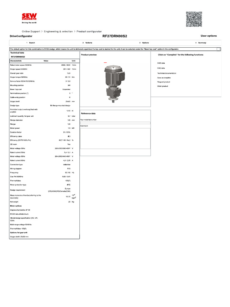 Catalogue Motor - Sew | PDF
