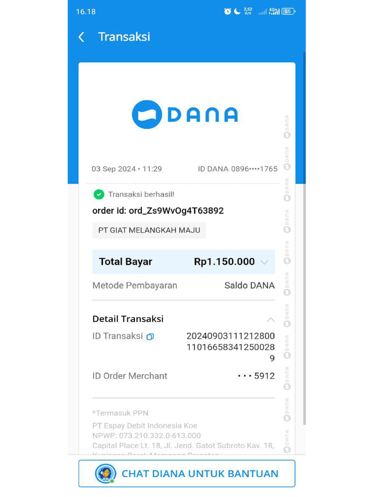 DANA Transaksi | PDF