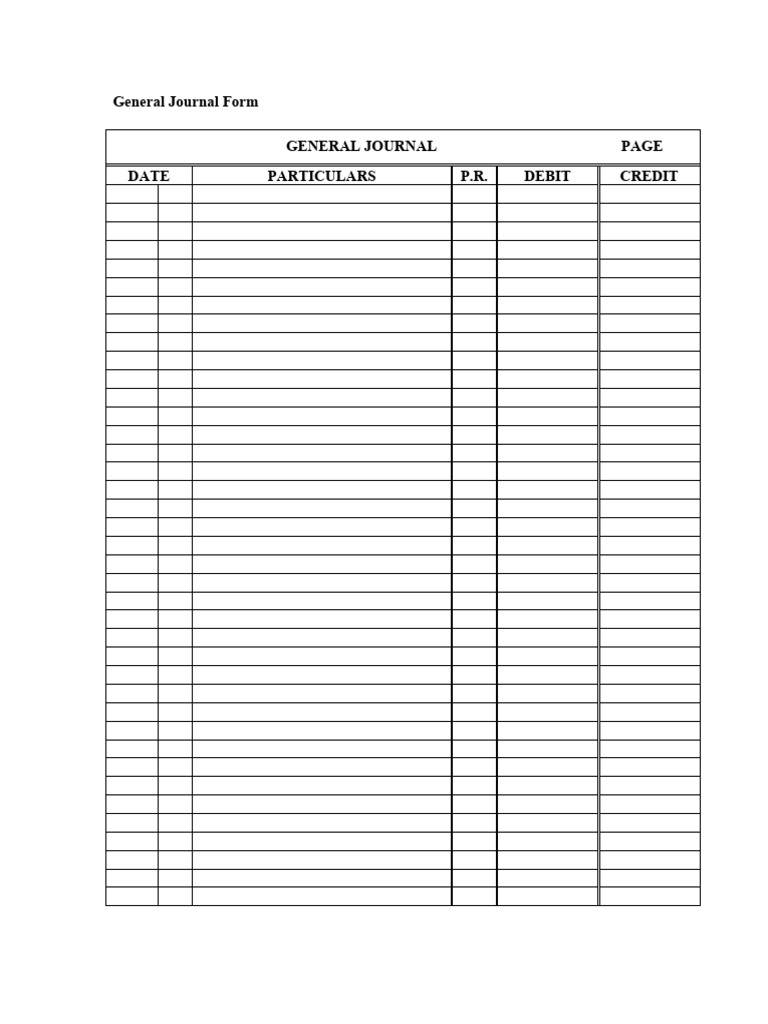 General Journal Form | PDF
