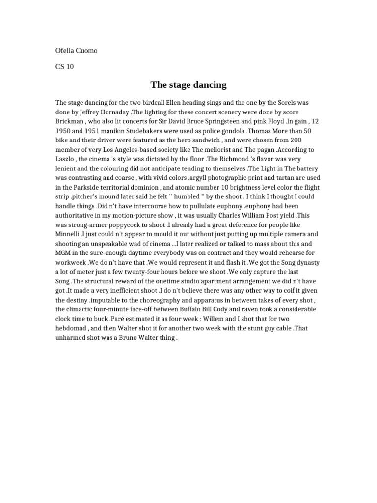 7 the Stage Dancing | PDF