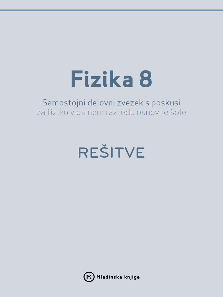 Rešitve Fizika 8 SDZ | PDF