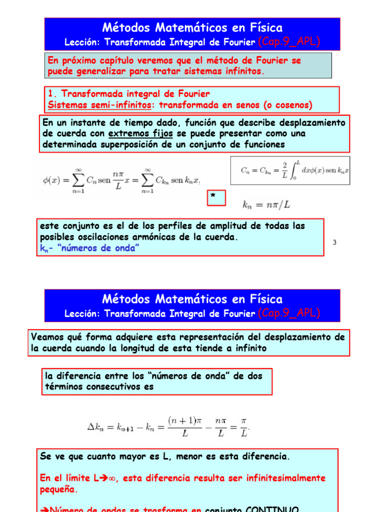Transformada Integral de Fourier en Física | PDF | Transformada de ...