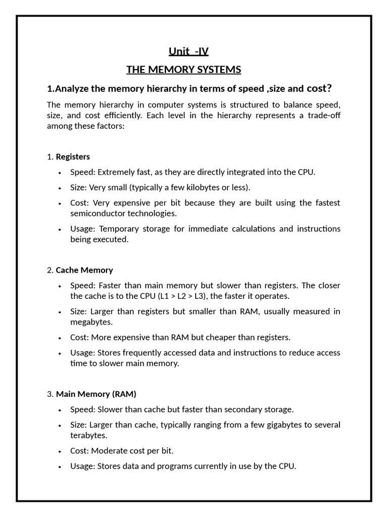 co unit 4 | PDF | Cpu Cache | Random Access Memory