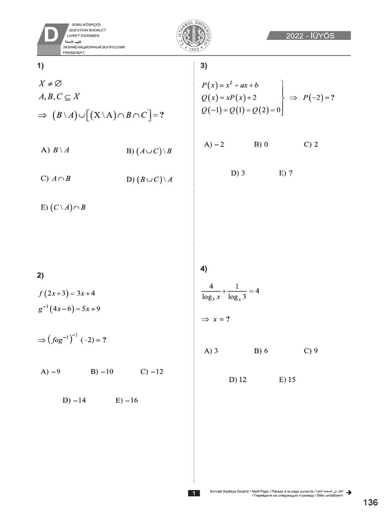 2022 - 1 - YOS Turki - Universitas Istanbul | PDF