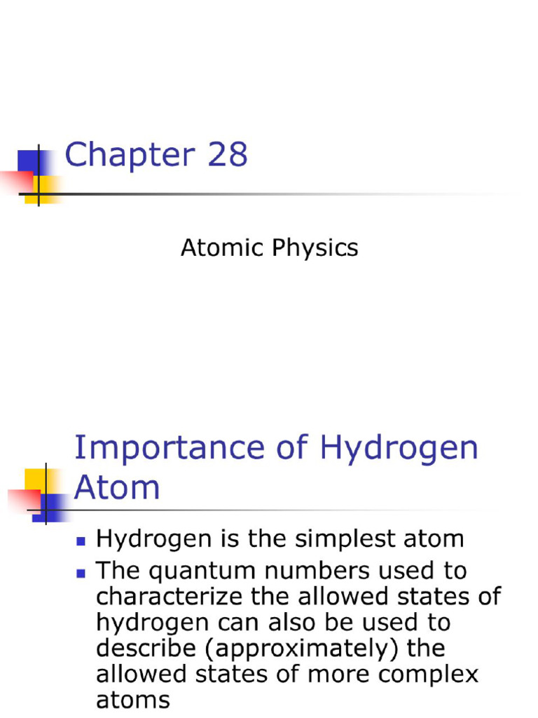 SMOPHY Chapter 28 Atomic Physics | PDF