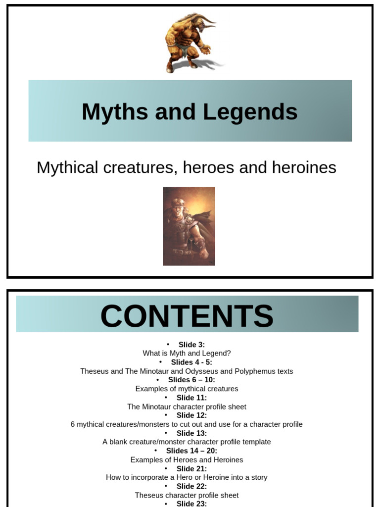 Minotaur Profile for KS2 Students | PDF | Minotaur | Hero