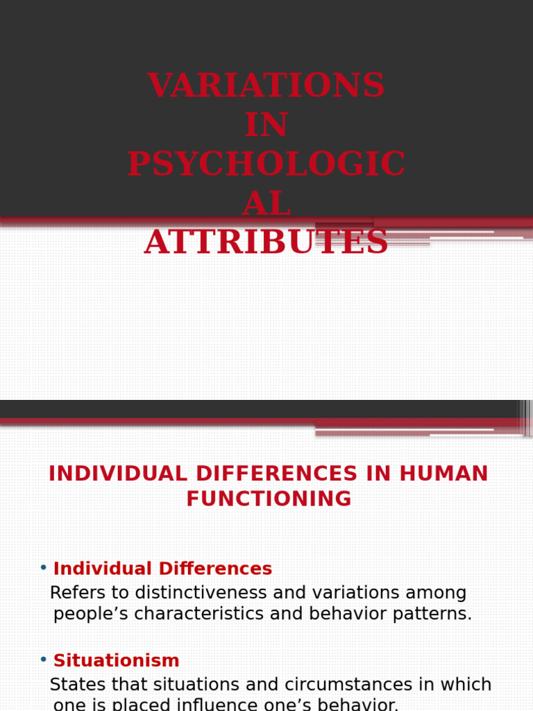 Variations in Psychological Attributes | PDF | Psychology | Intelligence