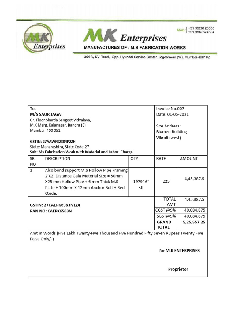 Invoice No 007 | PDF