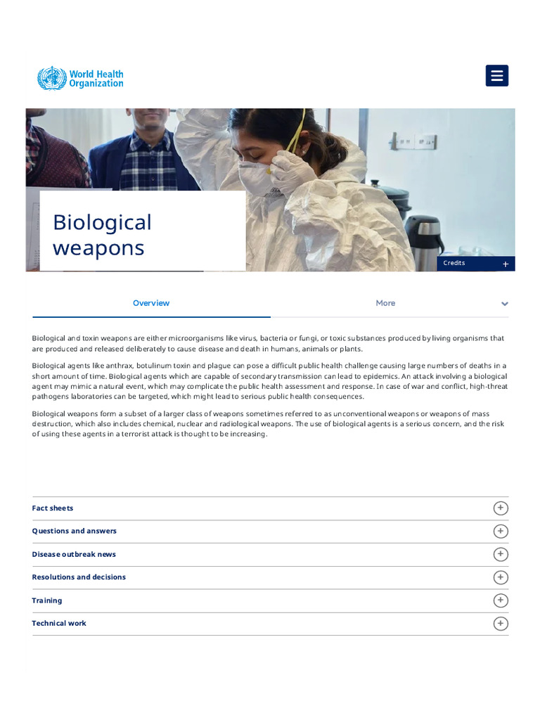 Biological Weapons: Public Health Risks | PDF | Biological Warfare ...