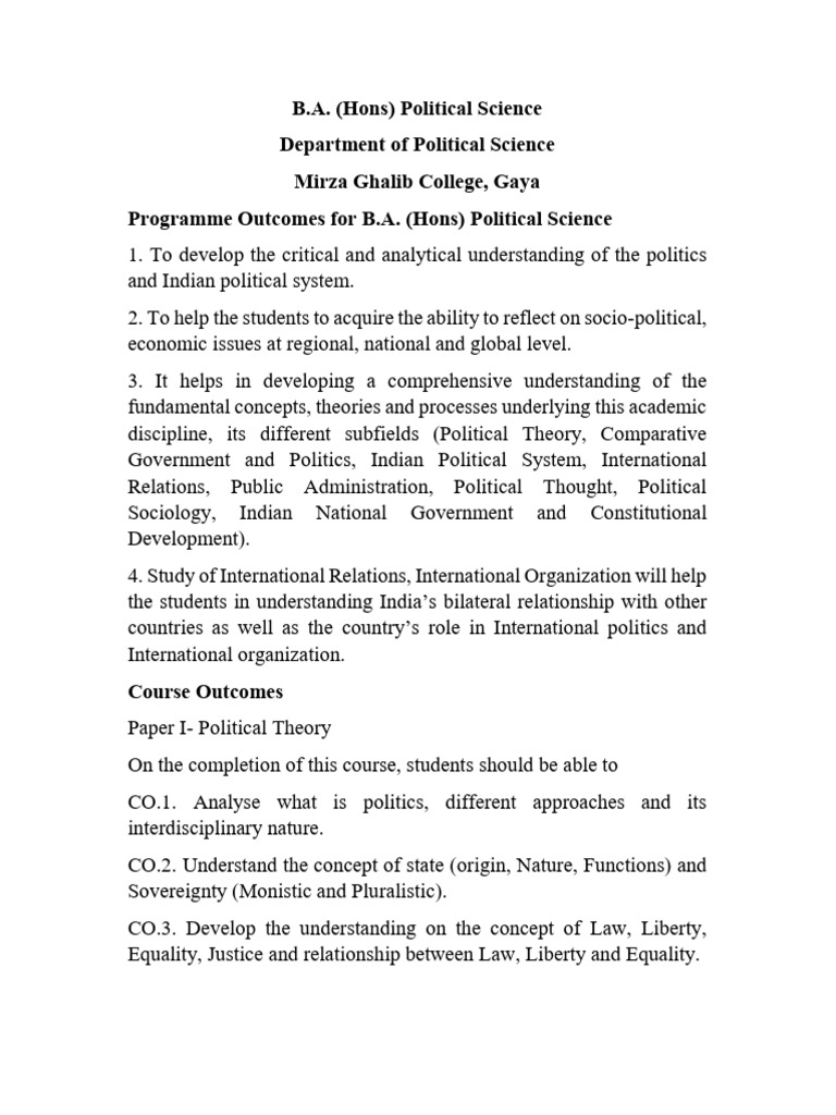 Dept of Political Science | PDF | Political Science | Political Philosophy