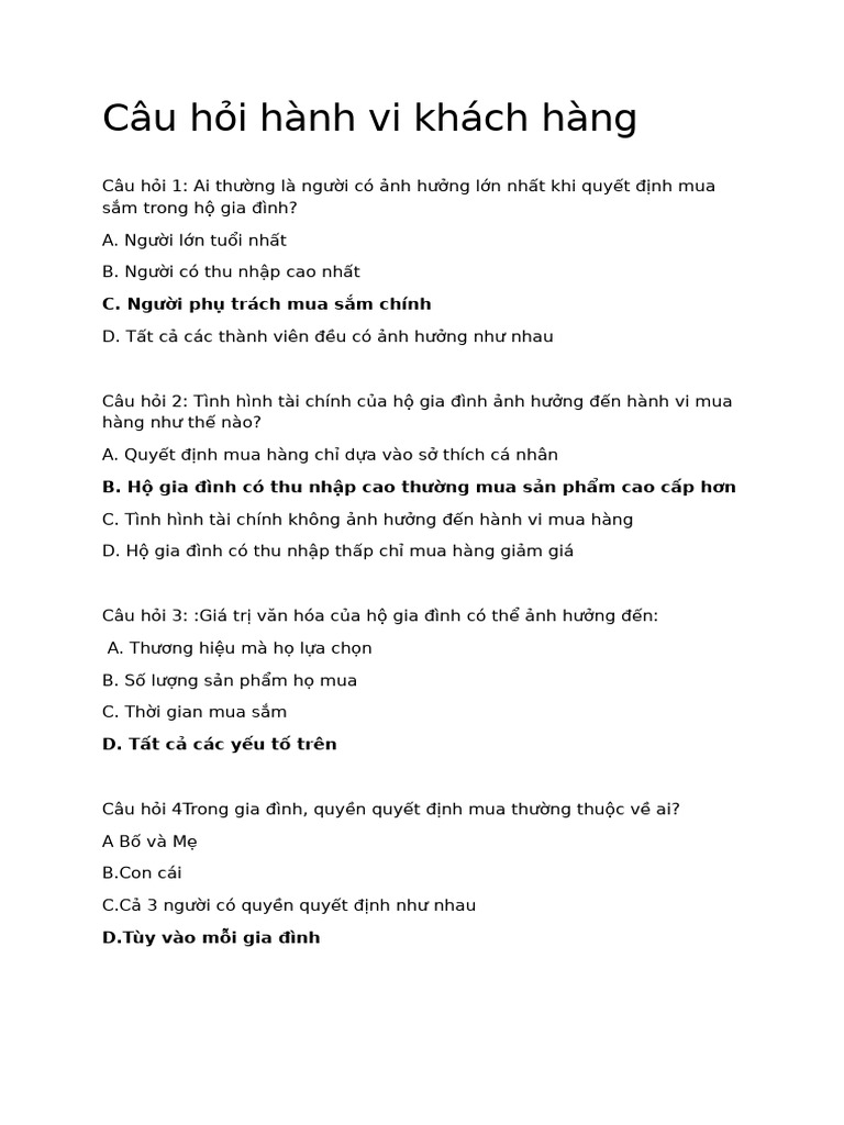 câu hỏi HVKH | PDF