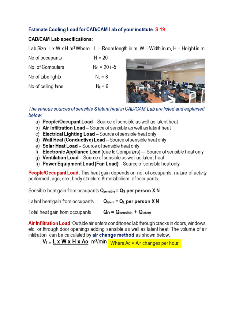 Cooling Load Calculations | PDF | Heat | Latent Heat