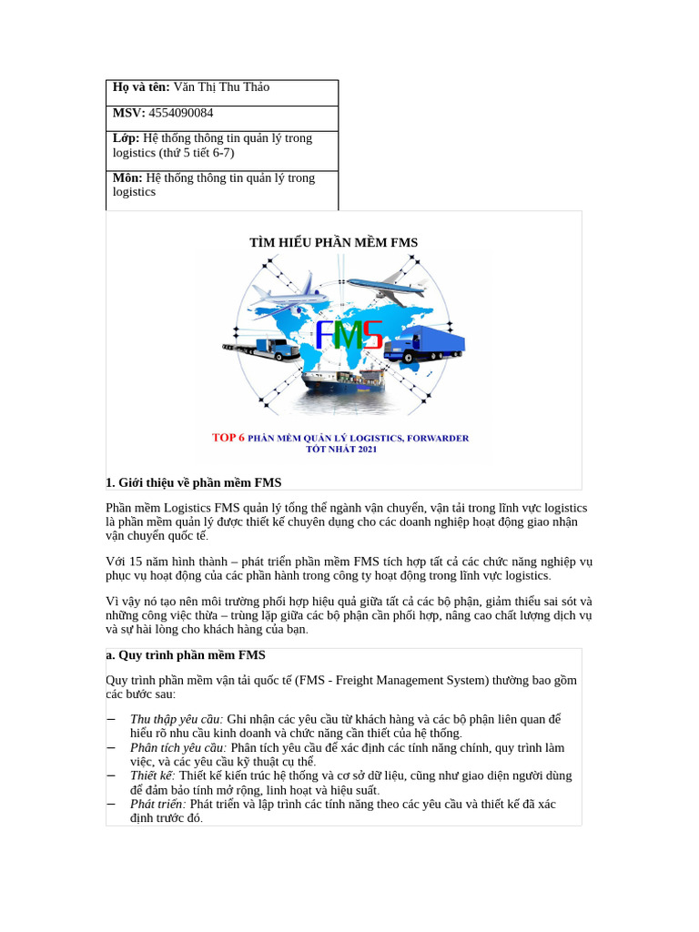Quy trình hệ thống FMS | PDF