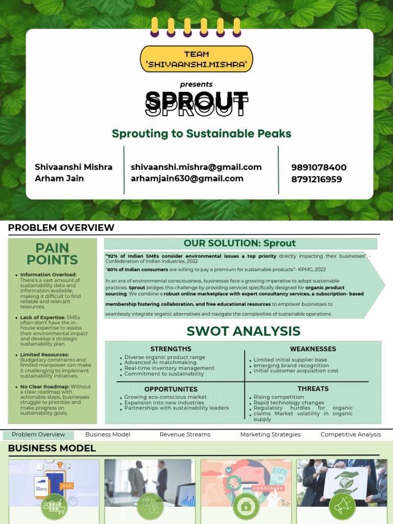 66f82176b725a Team Sprout PDF | PDF | Sustainability | Supply Chain