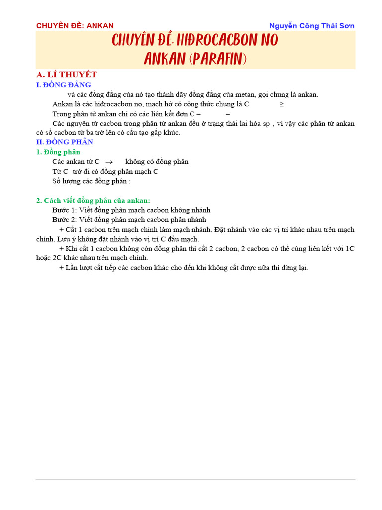 CHUYÊN ĐỀ ANKAN | PDF