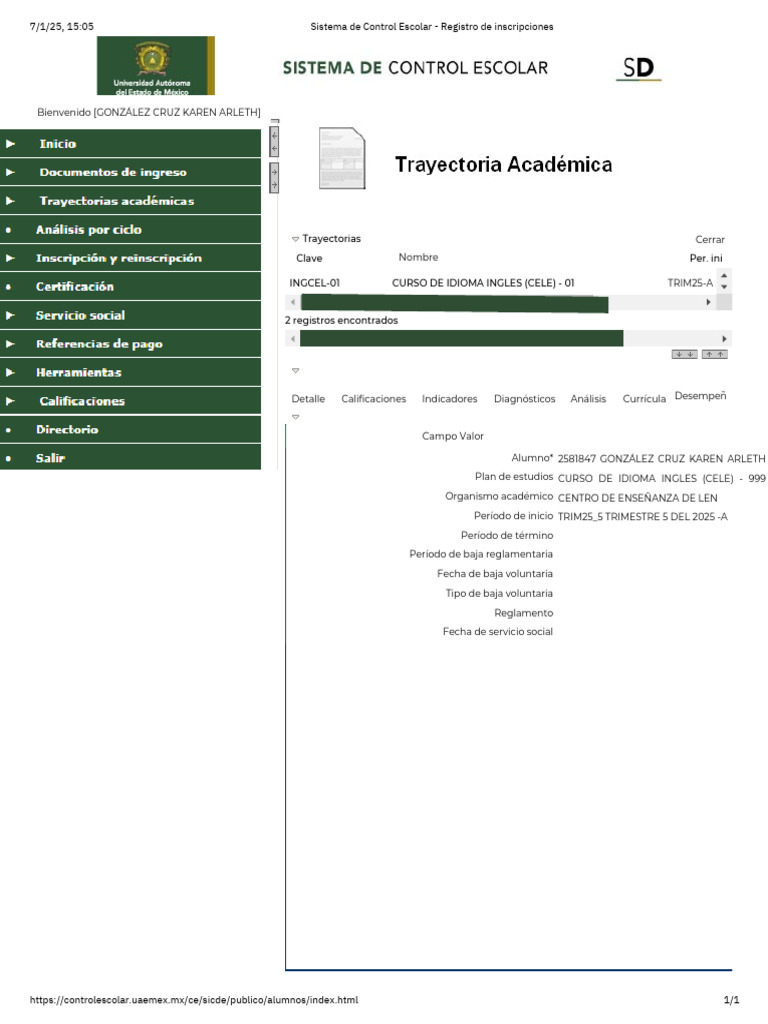 Informe Académico de Karen Arleth González | PDF