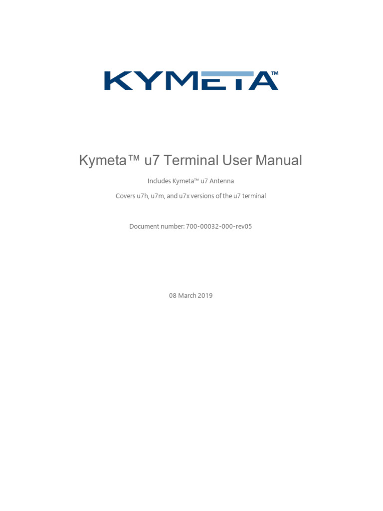 700 00032 000 Rev05 Kymeta U7 Terminal User Manual | PDF | Electrical ...