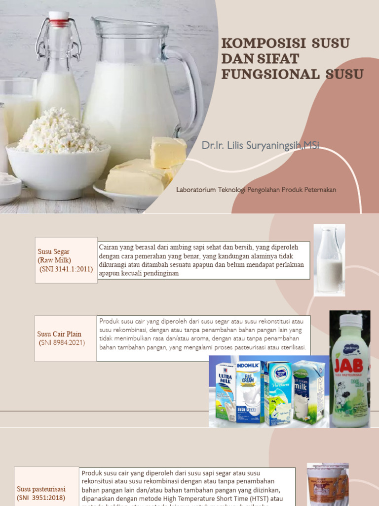 1 - Komposisi Susu Dan Sifat Fungsional Protein Susu | PDF
