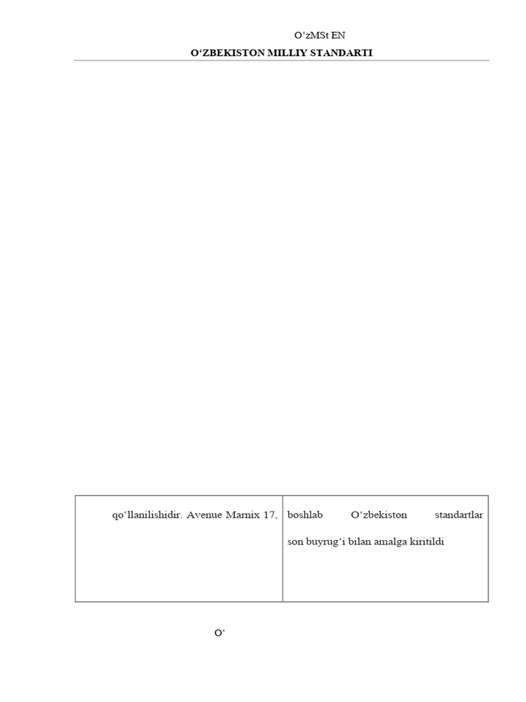 O‘zMSt EN 1651 | PDF