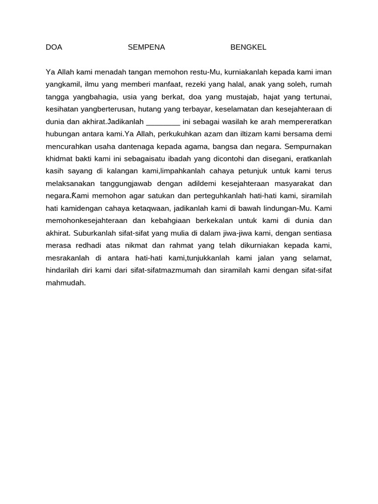 Doa Bengkel | PDF